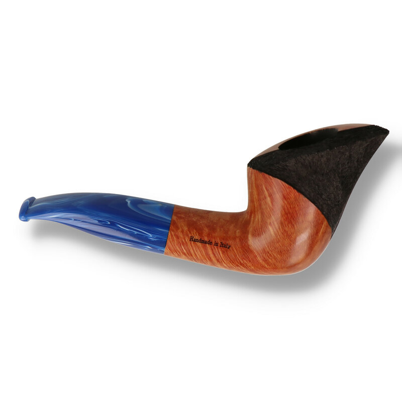 Paronelli Reverse Calabash Half Rustico Briar Pipe | Black Swan Shoppe